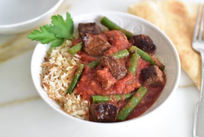 Lebanese Green Bean Stew with Beef (Lubieh Recipe) - Maureen Abood