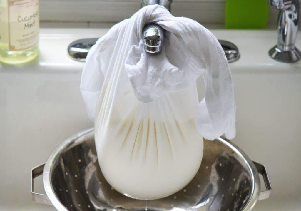 Homemade yogurt: straining for laban, labne, and labne preserved in oil ...