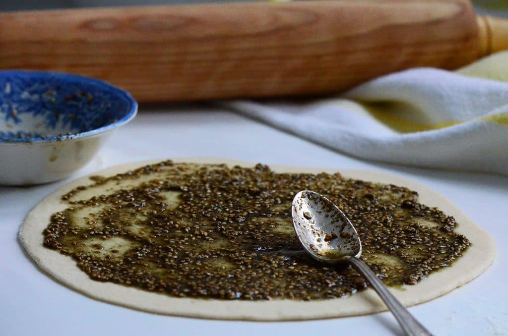 Lebanese man’oushe, za’atar flatbread - Maureen Abood