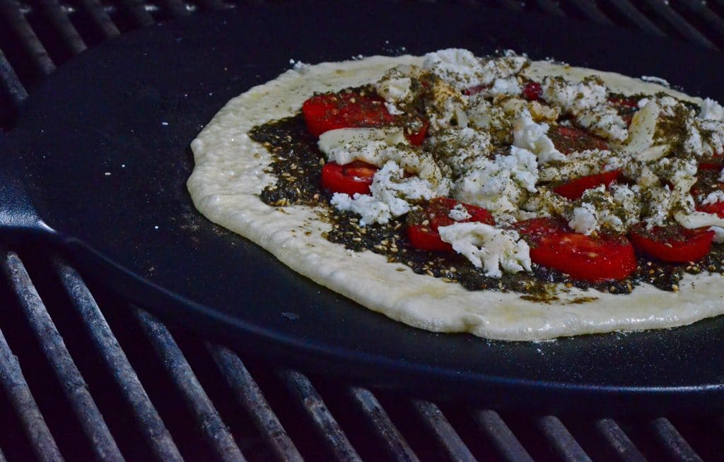 Grilled Pizza with Za'atar, Tomatoes & Fresh Mozzarella - Maureen Abood