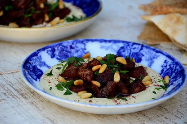 Hummus Kawarma Recipe (with Spiced Lamb and Lemon)- Maureen Abood