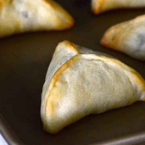 Lebanese Meat Pies (fatayer). The raw and the cooked. - Maureen Abood