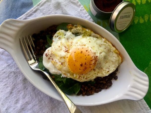 Mujadara with a Fried Egg Recipe - Maureen Abood
